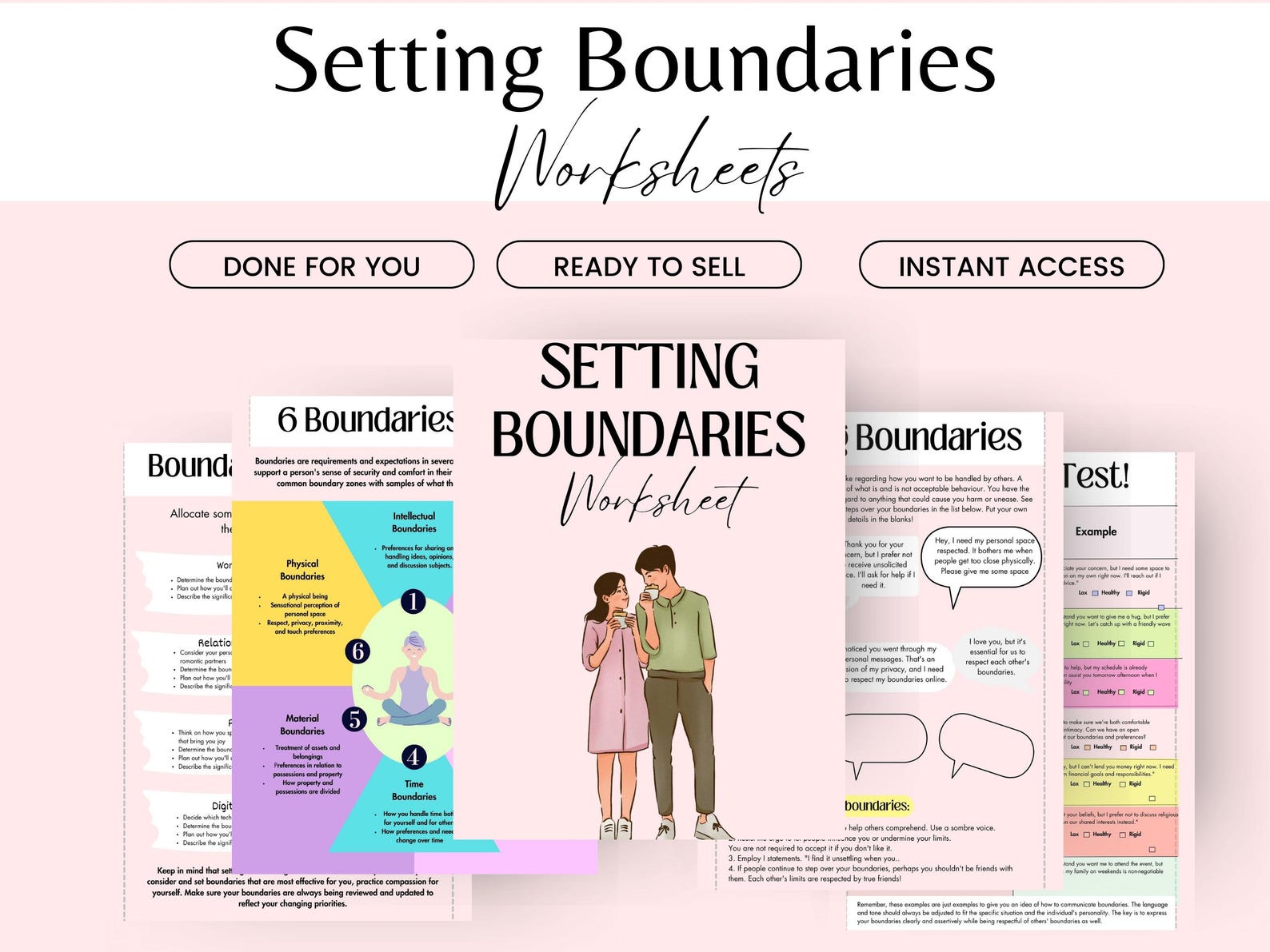 Setting Boundaries Worksheets and Workbook for Adults and Teens ...