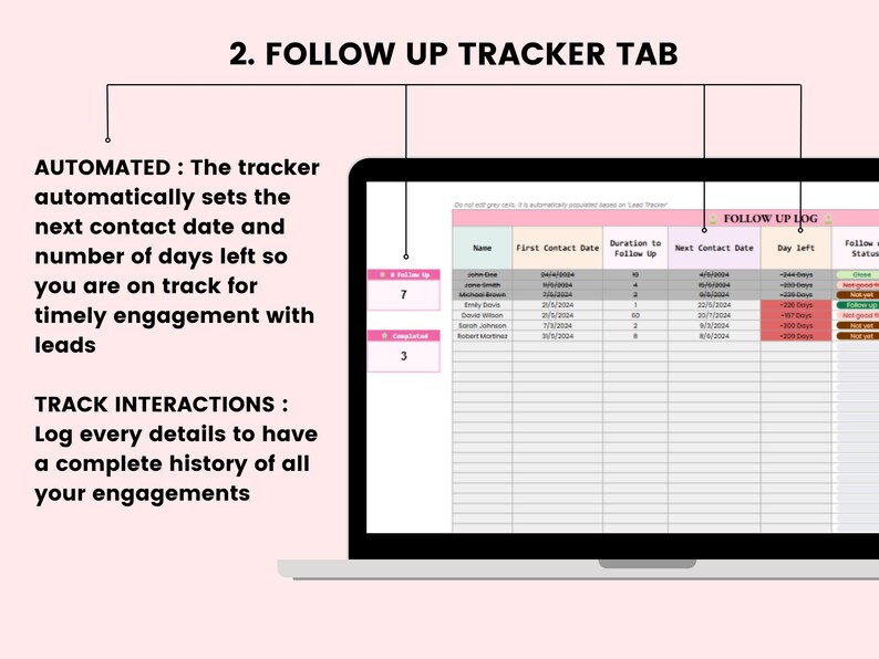 Lead Tracker Google Sheets Spreadsheet for Coaches, Client List Management, CRM, Sales Pipeline ...