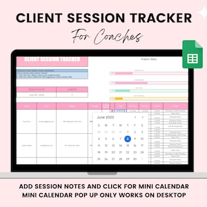 Client Session Tracker Google Spreadsheet for Coaches, Coaching Tracker ...
