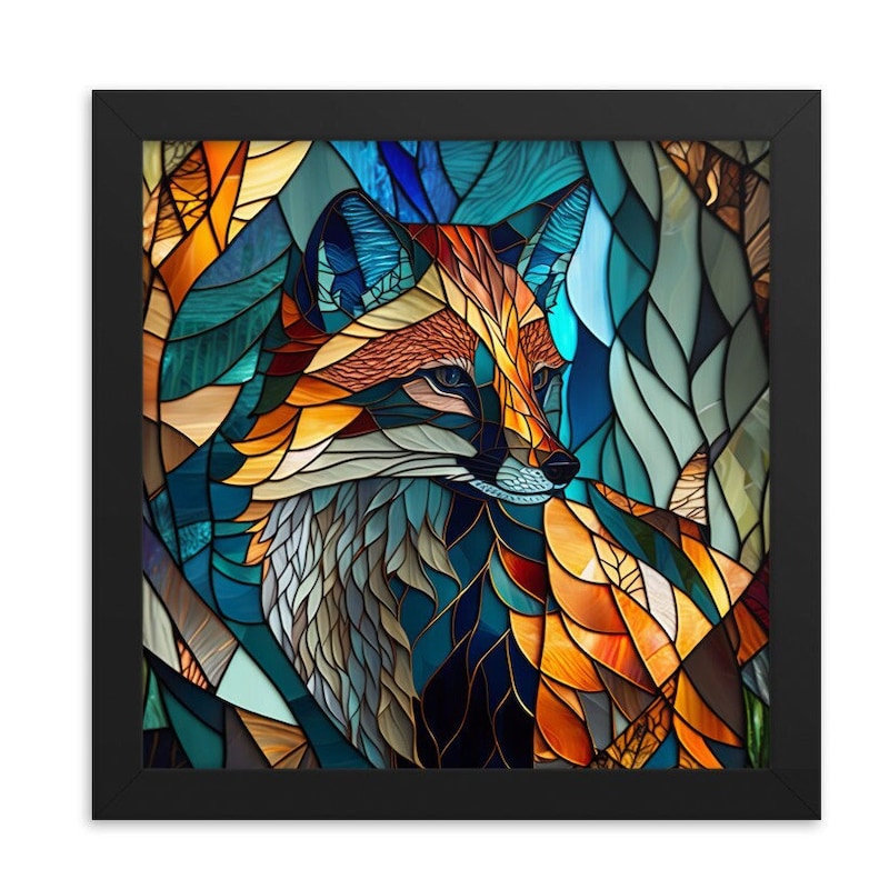 Stained Glass Fox - Etsy