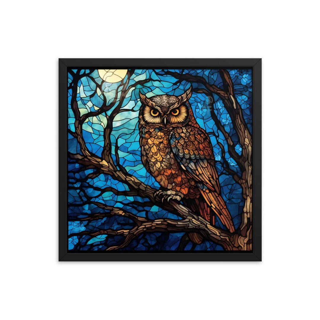 Night Owl Poster | Framed Wall Art for Nature Lovers | Multiple Sizes ...