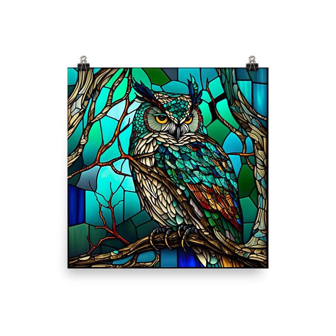 Owl Poster for Hanging No Frame Home Decor Wall Art Featuring an Owl in ...