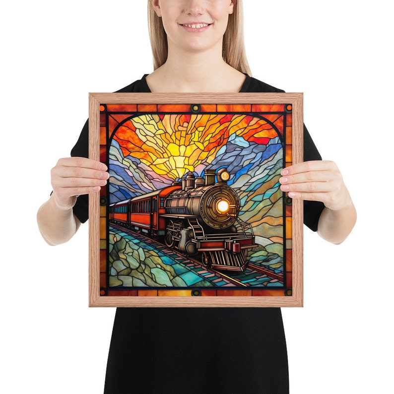 Train Wall Art Stained Glass Style Multiple Sizes and - Etsy