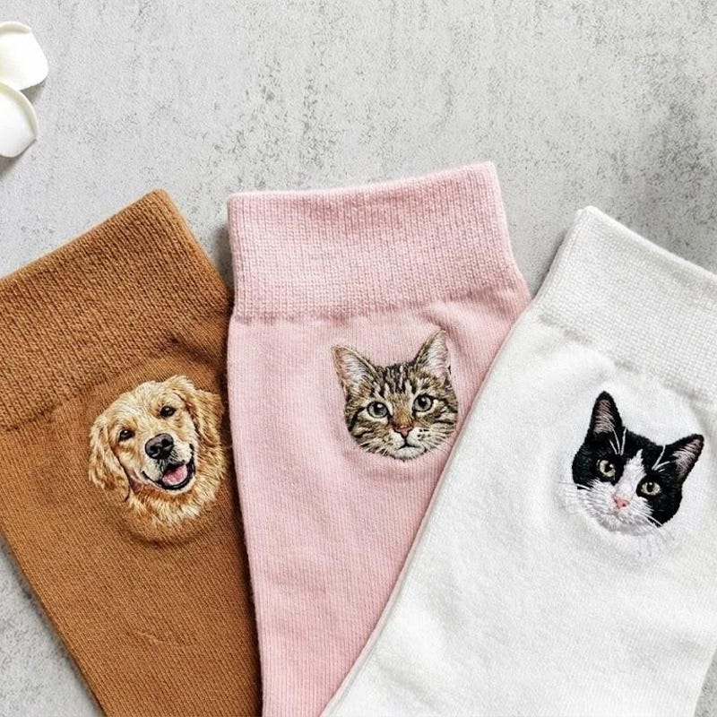 Simple Embroidered Socks - Etsy