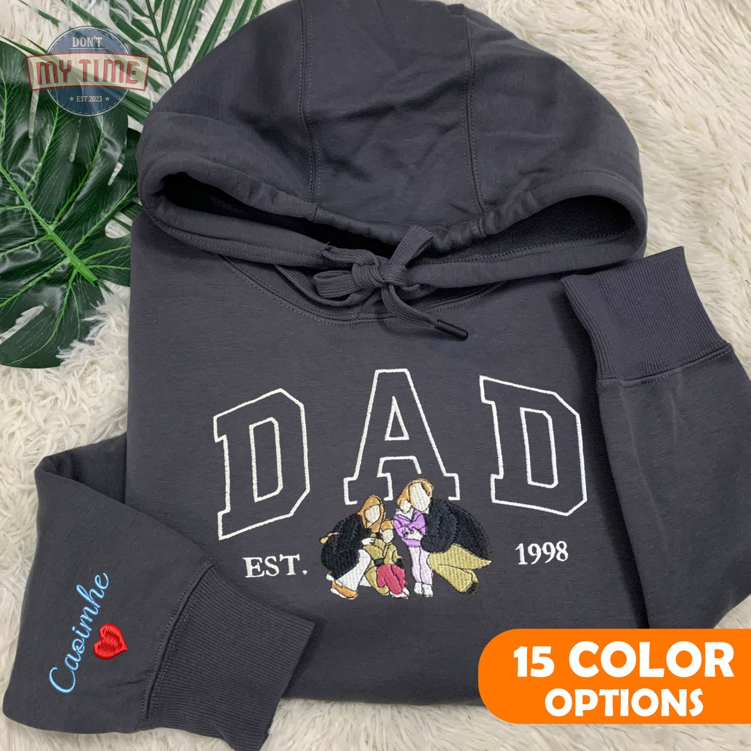 Custom Dad Portrait With Photo Shirt, Embroidered Dad Sweatshirt ...