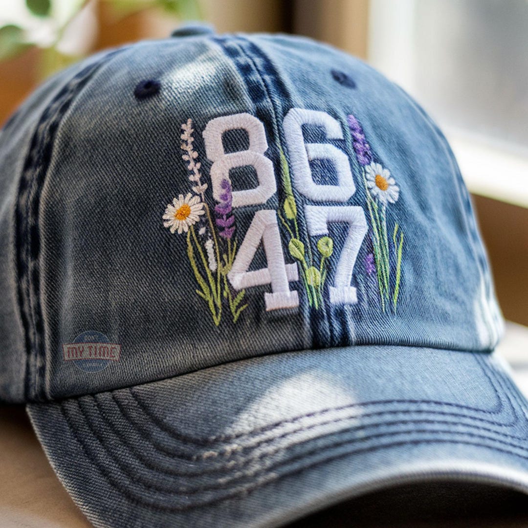 8647 Wildflowers Anti Trump Embroidered Hat, Political Protest Resist ...