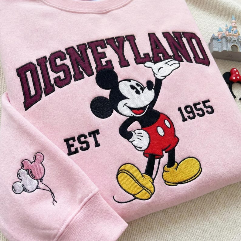 Embroidered Vintage Magic Land Est 1955 Sweatshirt, Classic Mouse ...