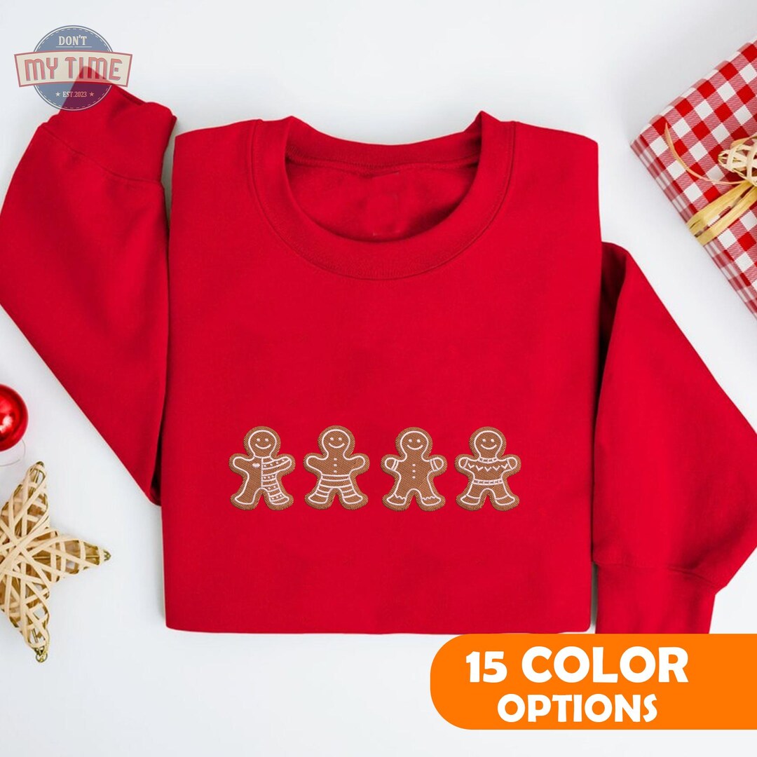 Ginger Bread Embroidered Sweaters, Christmas Embroidered Sweatshirt ...