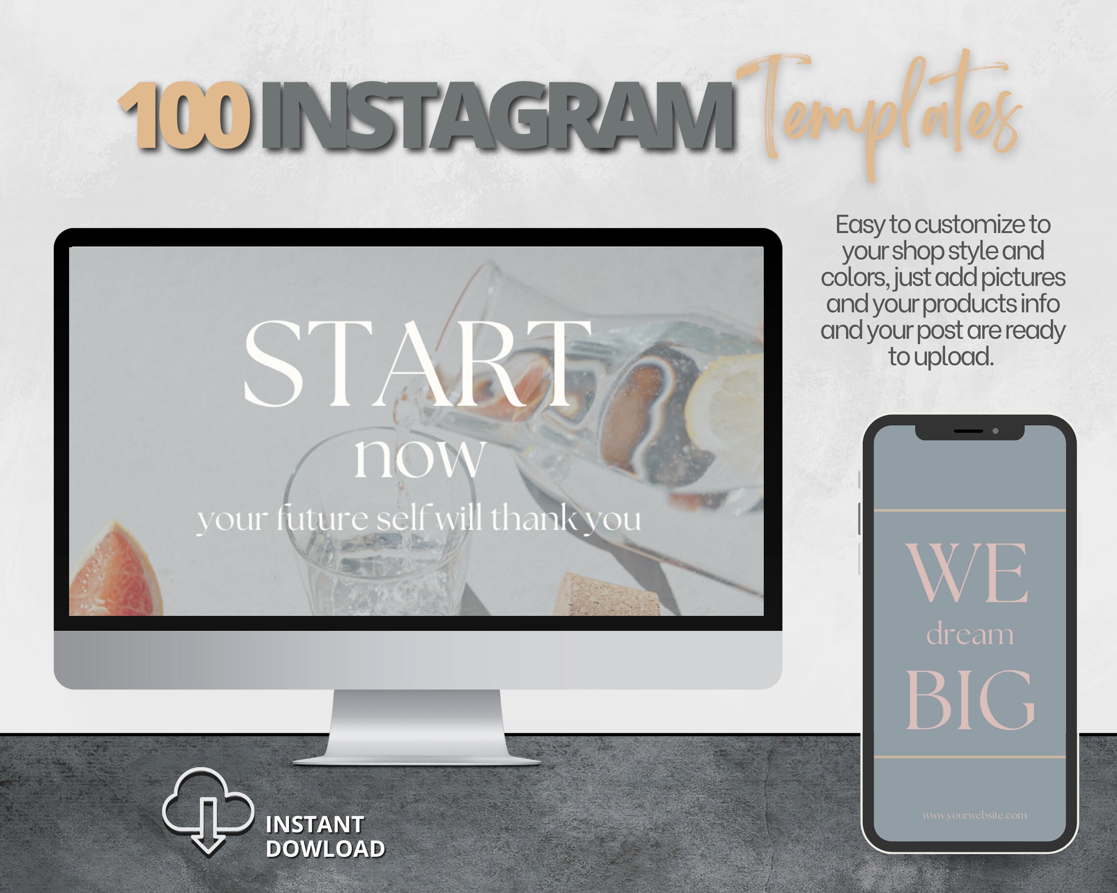 100 Editable Instagram Post Templates | Canva | 100 Unique Designs - Etsy