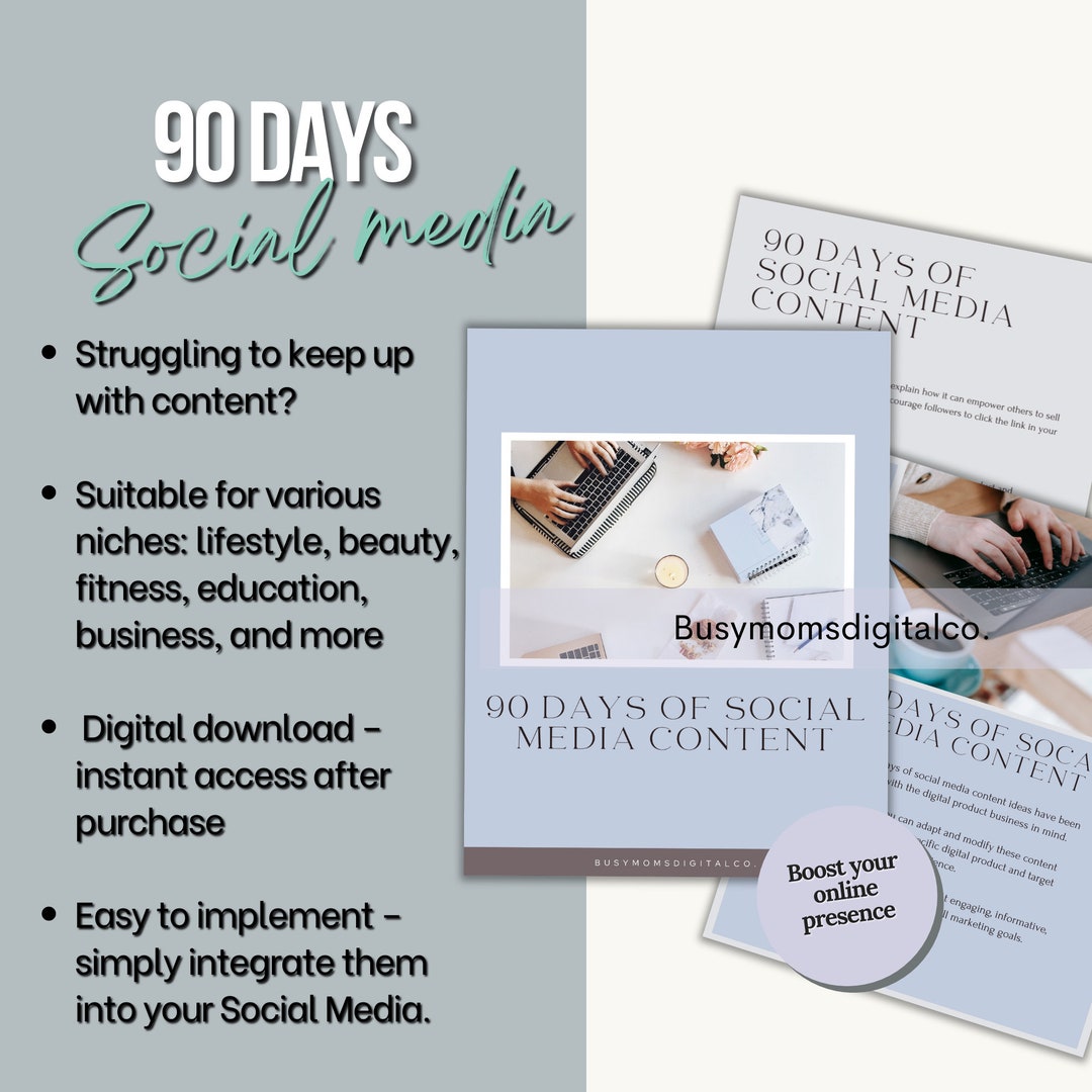 90 Days of Social Media Content Ideas| Boost Your Online Presence ...