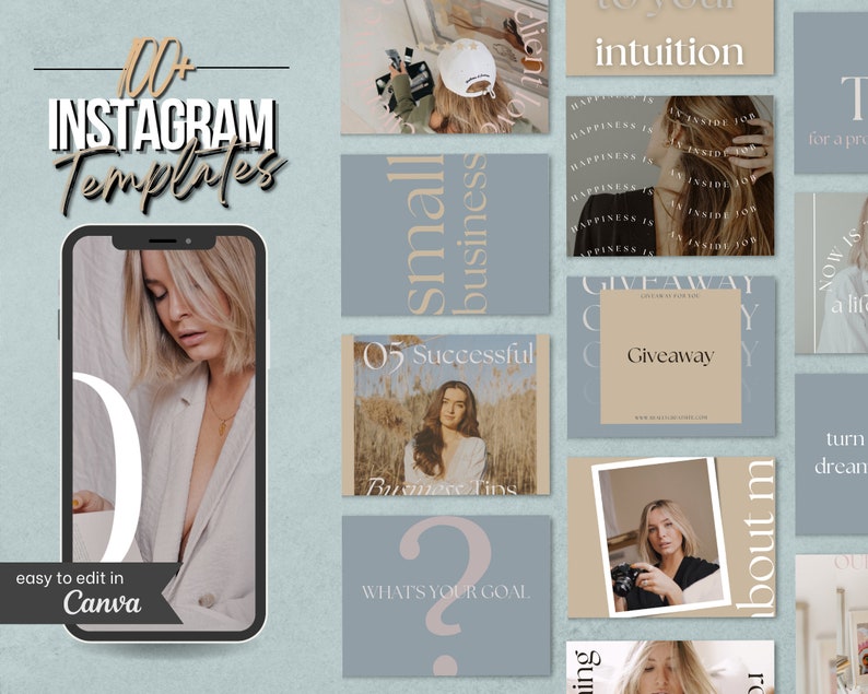 100 Editable Instagram Post Templates | Canva | 100 Unique Designs - Etsy