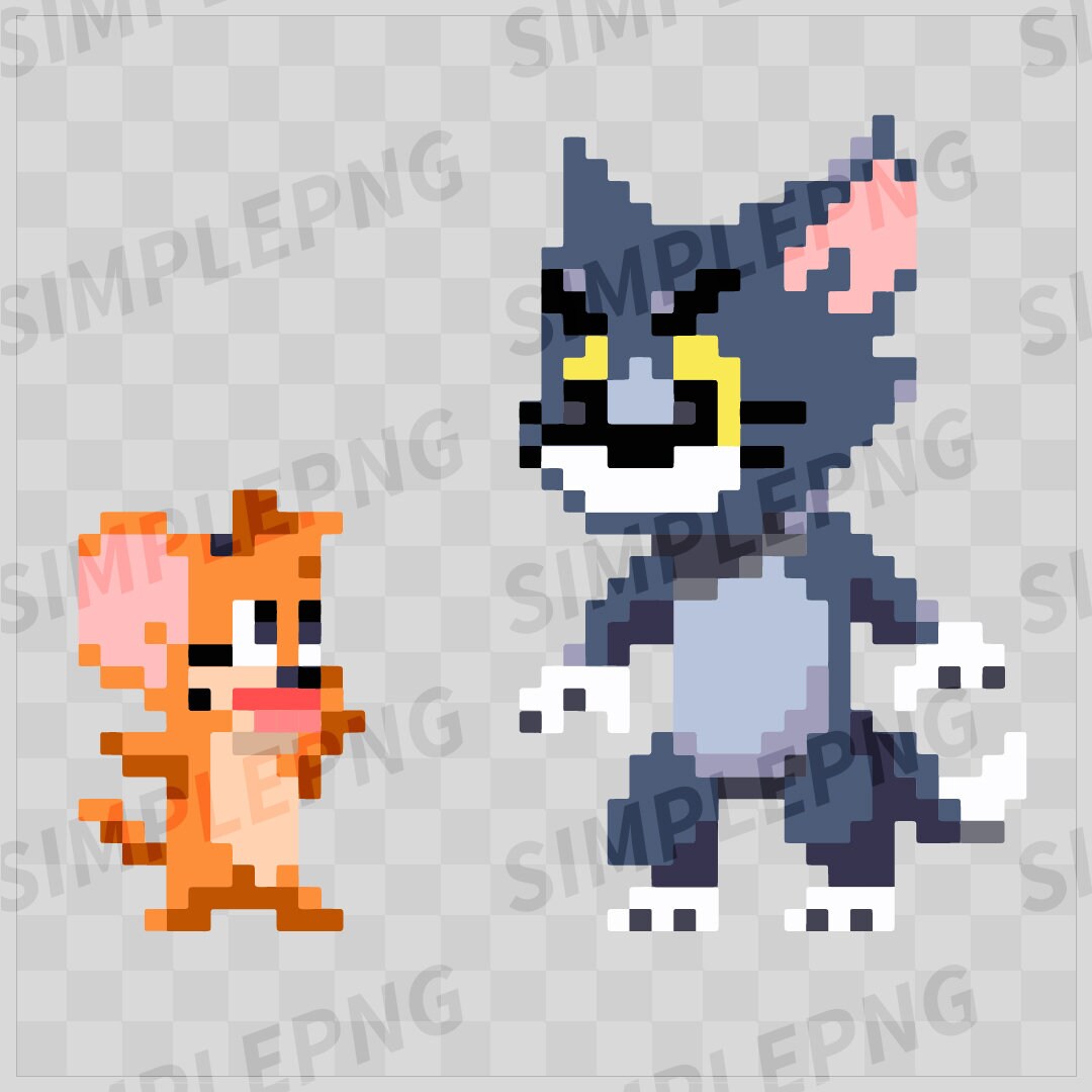 Tom & Jerry Pixel Art Svg AI Png Eps File - Etsy Ireland