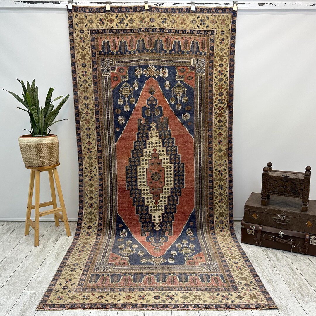 Traditional Handwoven Persian Carpet | Large Vintage Wool Area Rug, 4.8 ...