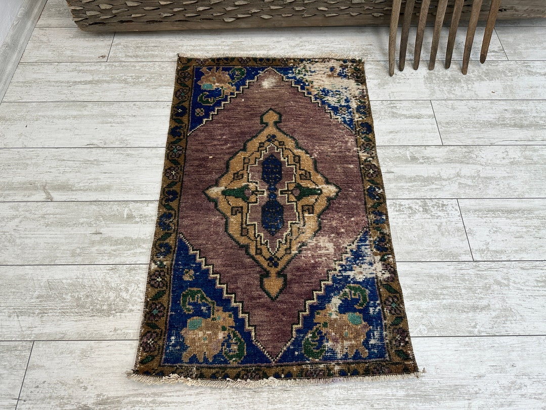 Small Boho Rug, Vintage Entry Mat, Bath Mat Rug, Turkish Rug, Kitchen ...