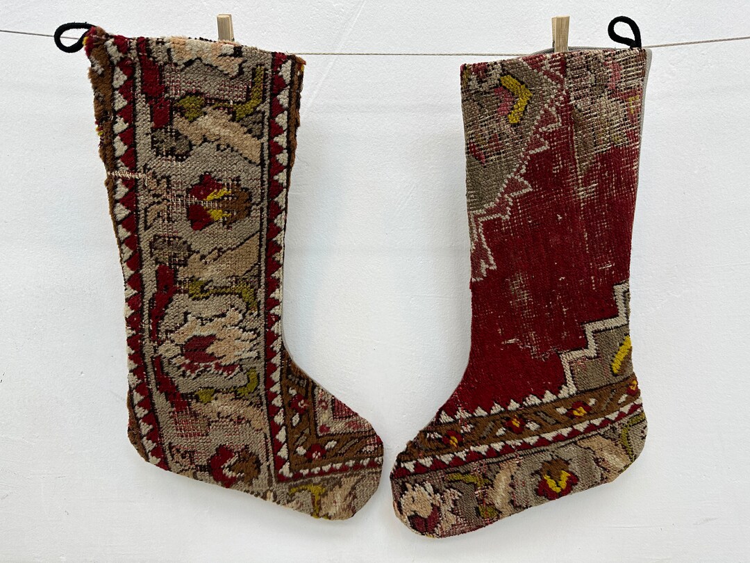 Christmas Stocking, Rug Stocking, Vintage Stocking, Boho Stocking, New ...