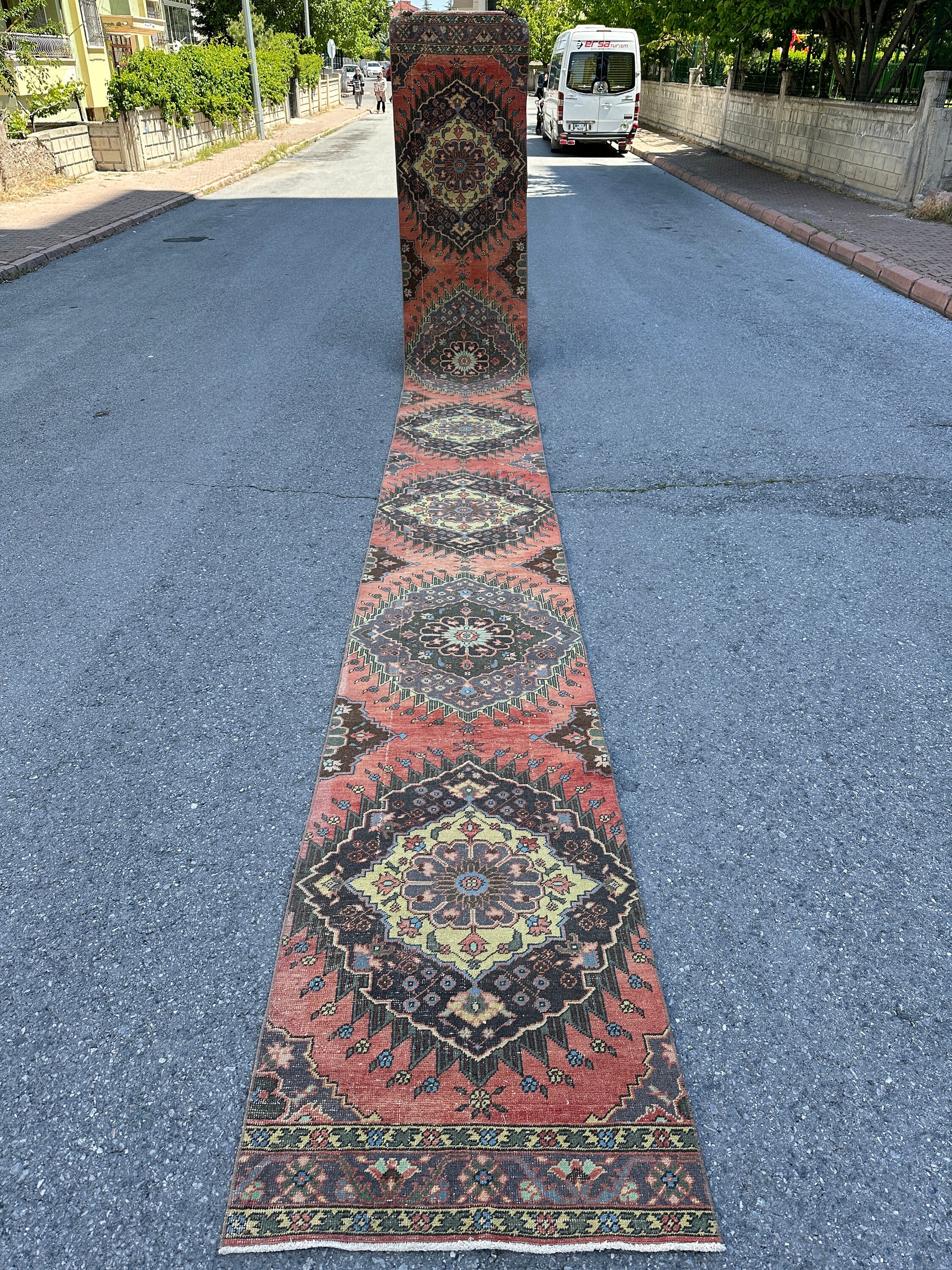 Runner Rug, Very Long Runner, Extra Long Runner, Turkish Rug, Anatolian ...