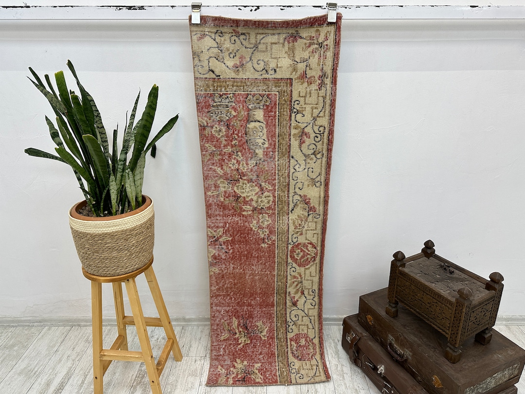 Hallway Runner, Cottagecore Rugs, Vintage Rug, Oushak Runner, Oriental ...