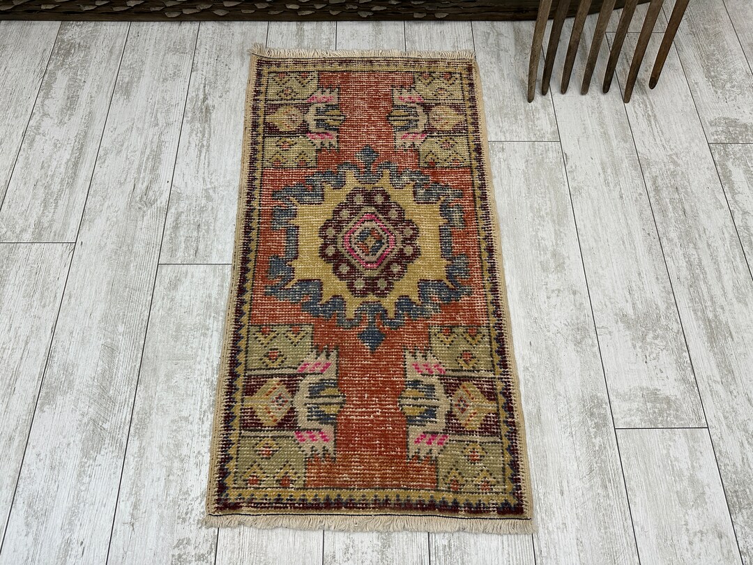 Purple Floral Rug Wool Area Rug Small Rug 21.7x3.3 Ft Free - Etsy