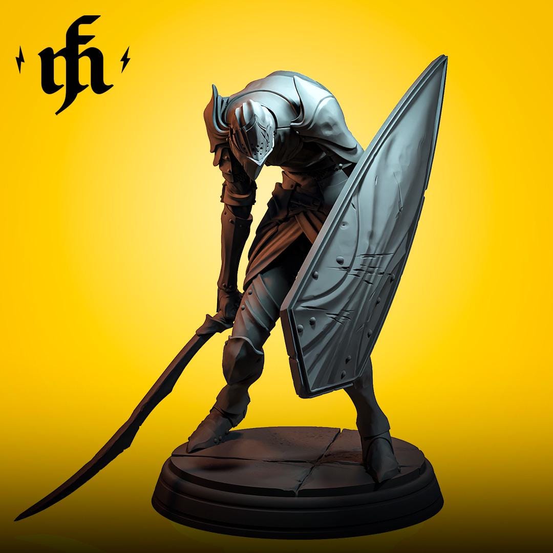 Rycard the Knightmare Male Dark Knight 8K D&d/pathfinder 32mm 75mm ...