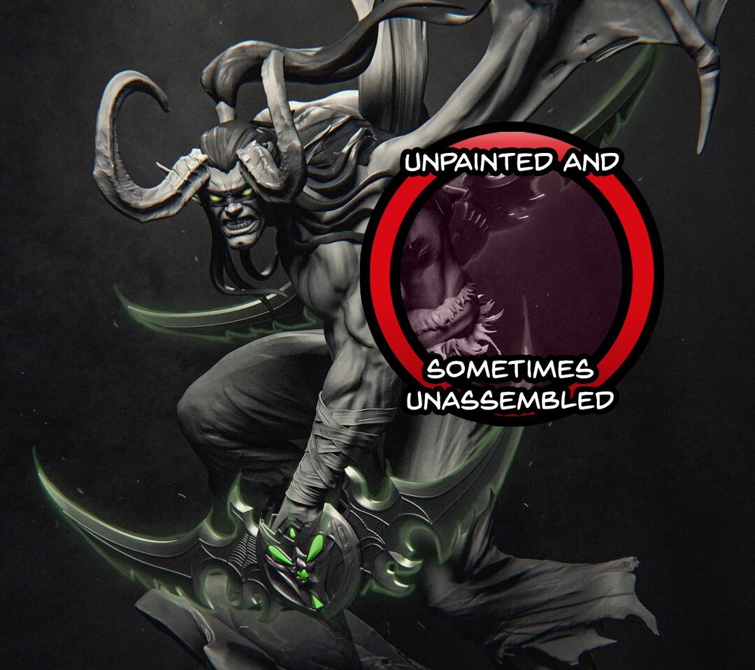 Illidan Stormrage Lord of Outland Warcraft Demon Hunter 8K D&d/pathfinder 75mm 1/12th Miniature ...