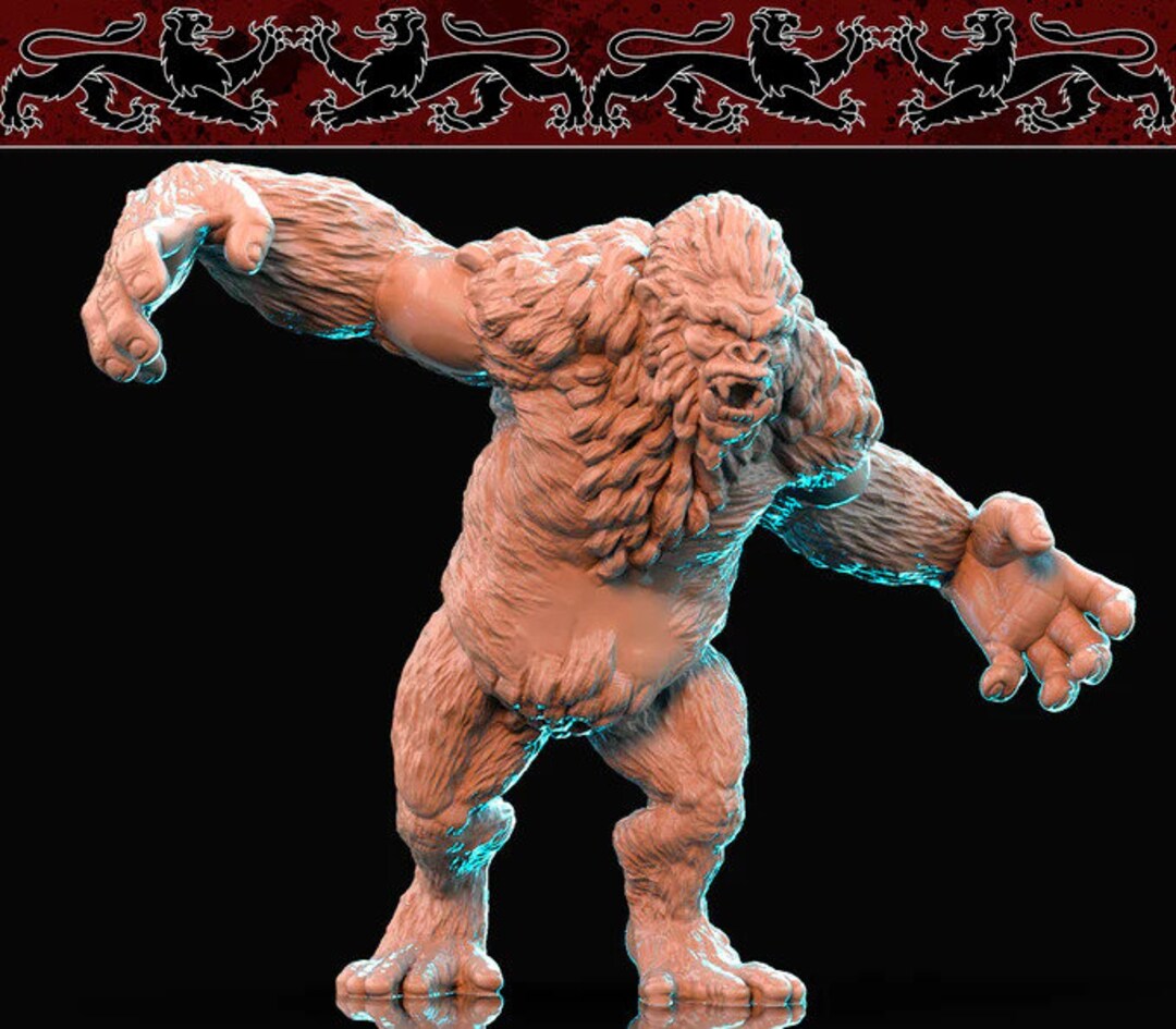Yeti 8K D&d/pathfinder 32mm Miniature | TTRPG Model | Bestiary Vol.1 ...