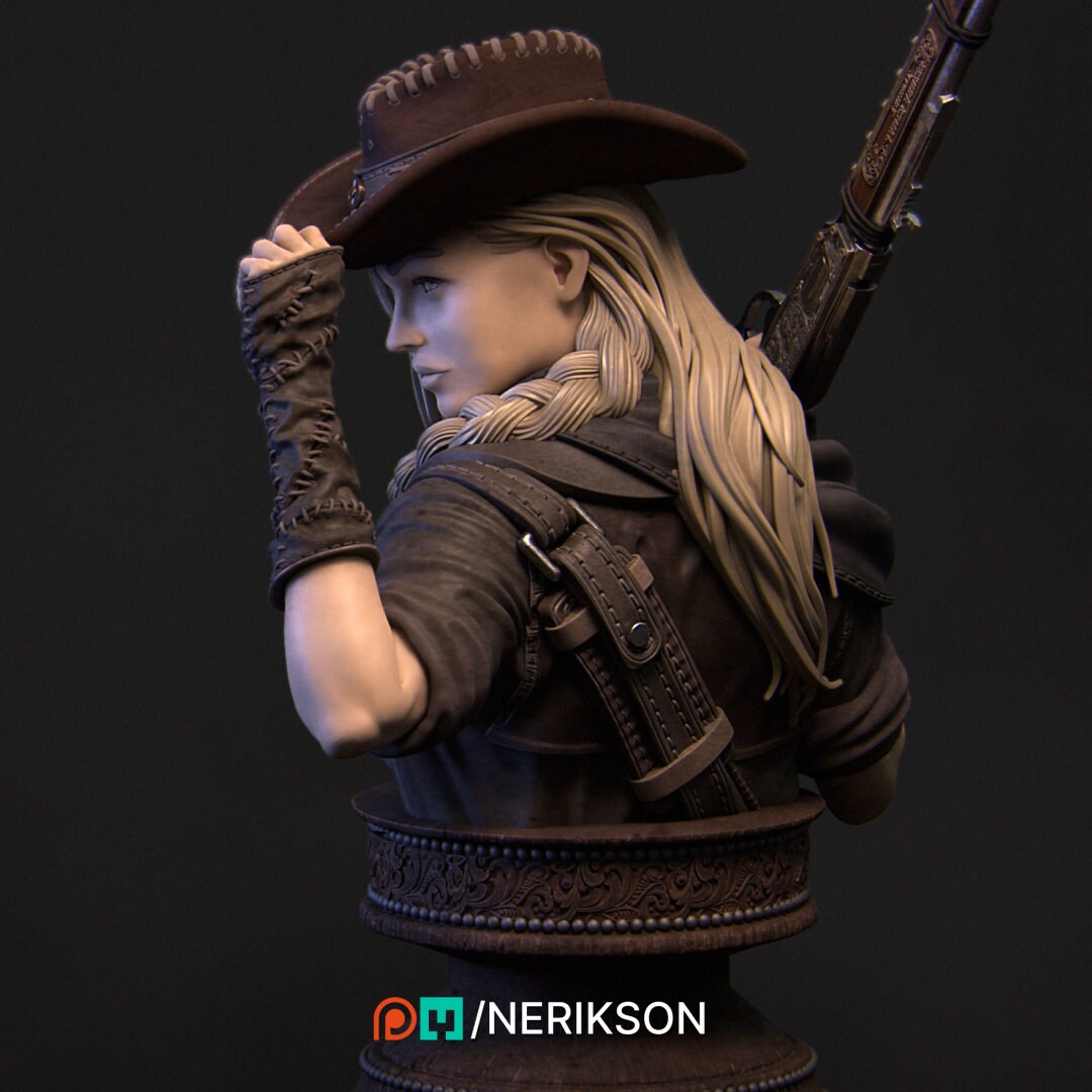 Jane the Gunslinger BUST VERSION 8K D&d/pathfinder 32mm 75mm 100mm ...