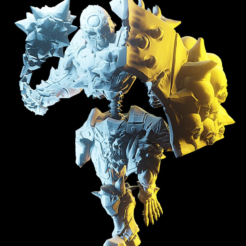 Skeleton With Flail and Shield 8K D&d/pathfinder 32mm 75mm Miniature ...