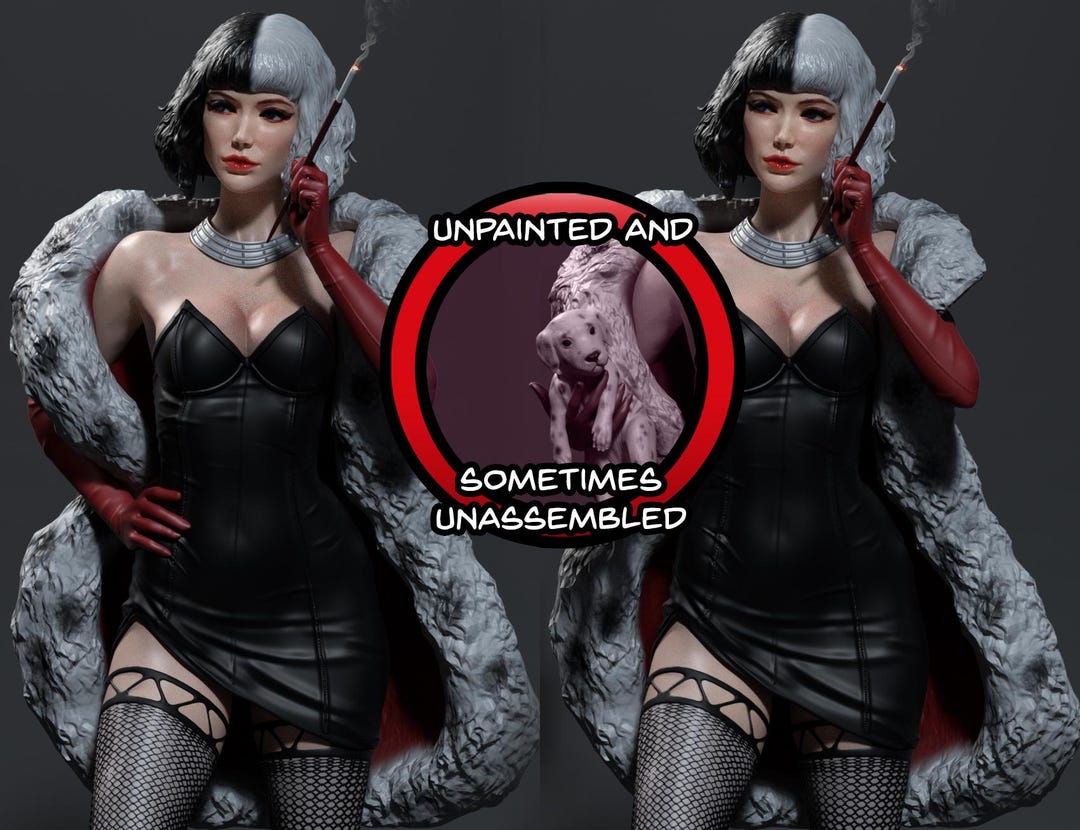 Cruella Dalmatians 8k Nsfw 75mm 112th Miniature Figurine Fan Art