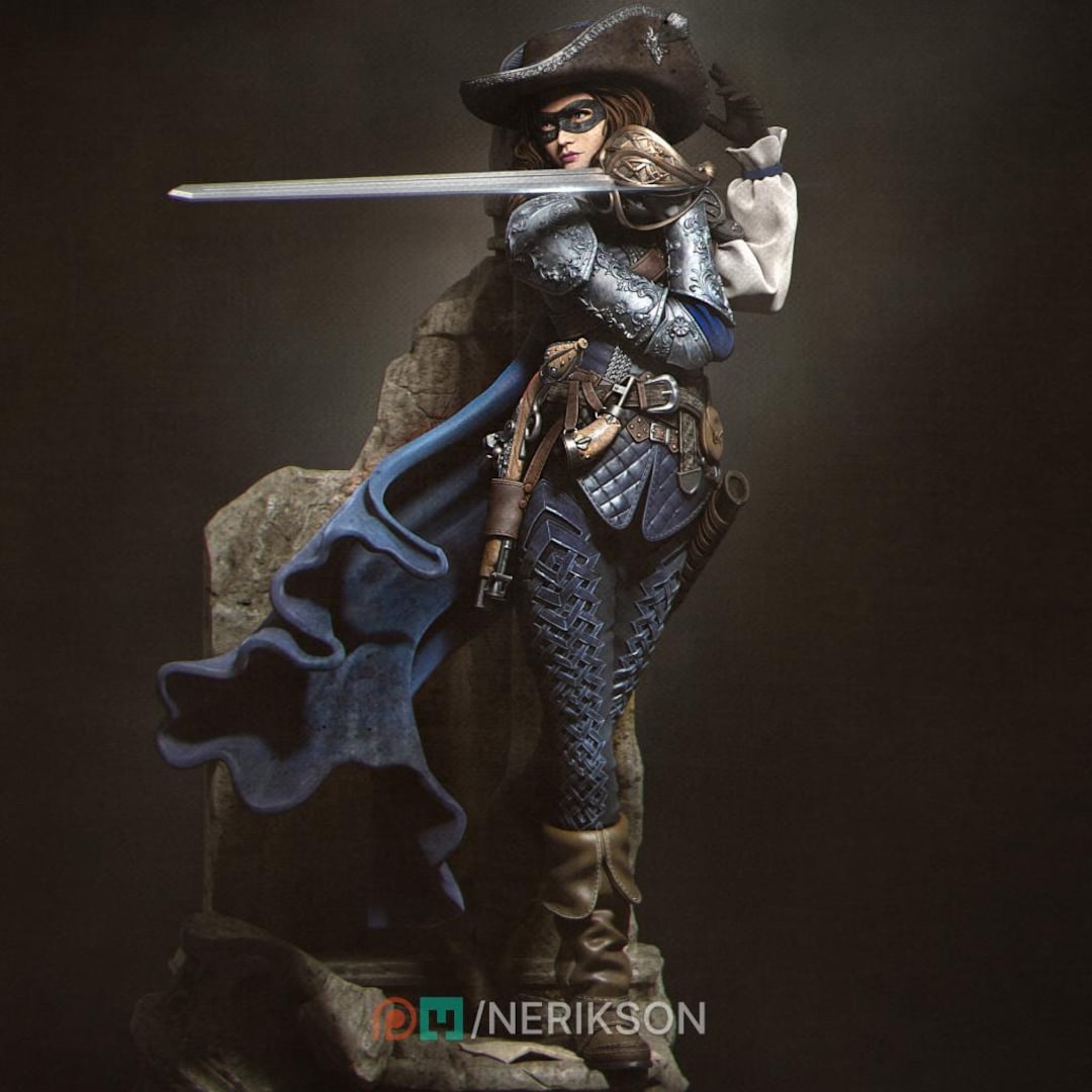 Camilla the Duelist 8K D&d/pathfinder 75mm 140mm Miniature | RPG Model ...