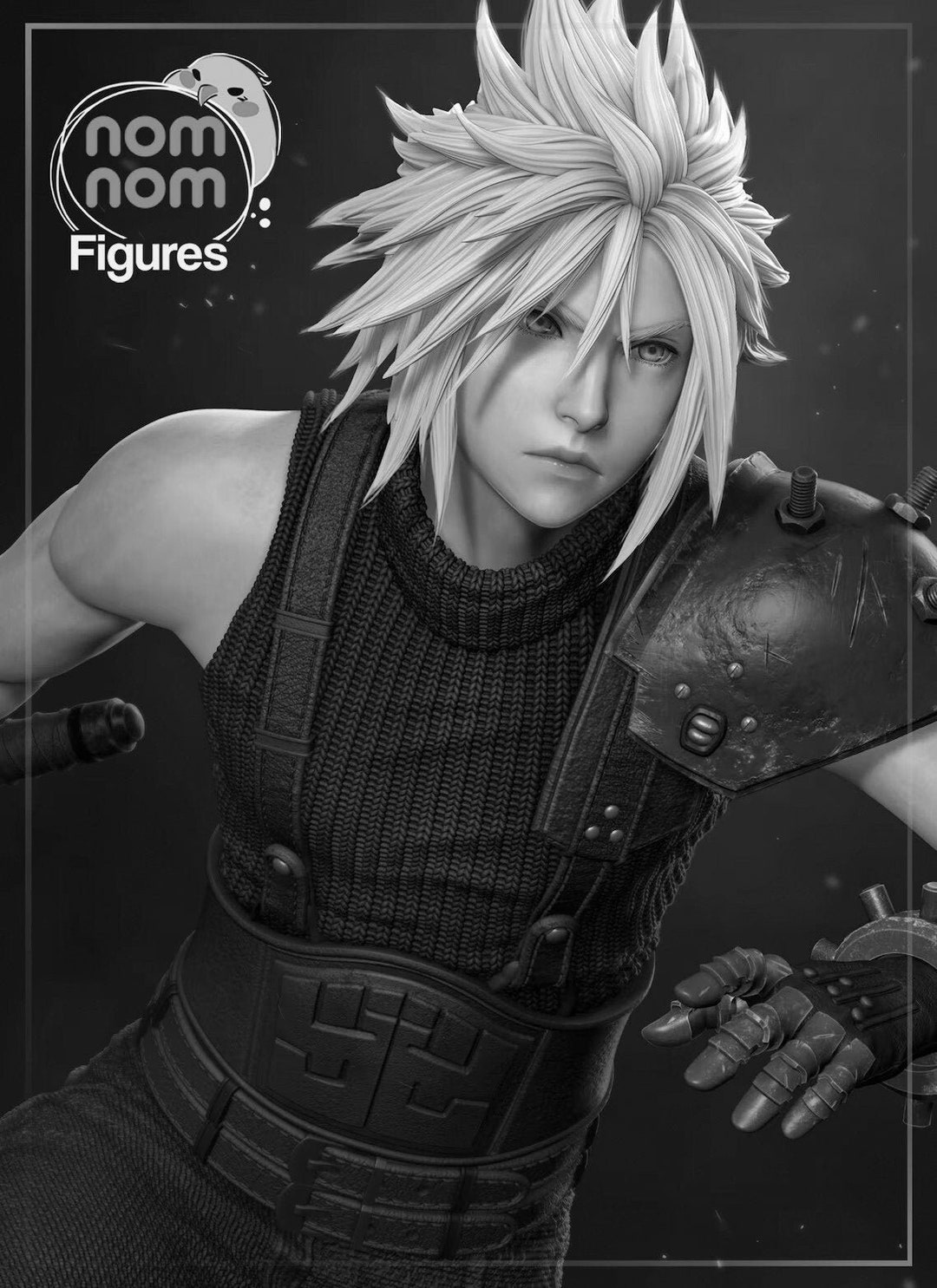 UNPAINTED Cloud Strife Final Fantasy 32mm 75mm 100mm Miniature Figurine ...