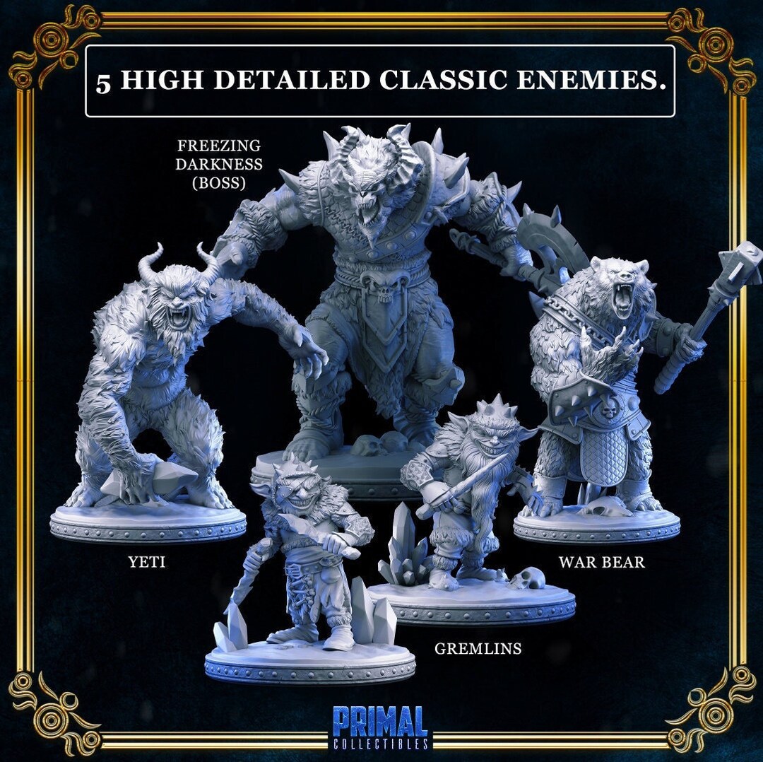 Enemies 8K D&d/pathfinder 32mm 75mm Miniature TTRPG Model Freezing ...