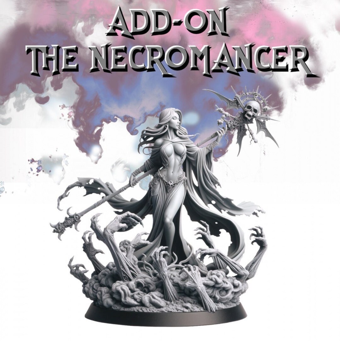 Necromancer Female 8K D&d/pathfinder 32mm 75mm 100mm Miniature TTRPG ...