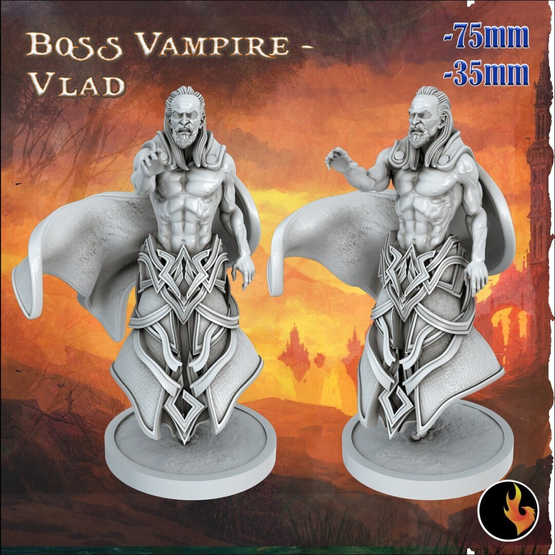 Vlad Vampire Boss 8K D&d/pathfinder 32mm 75mm 100mm Miniature | TTRPG ...