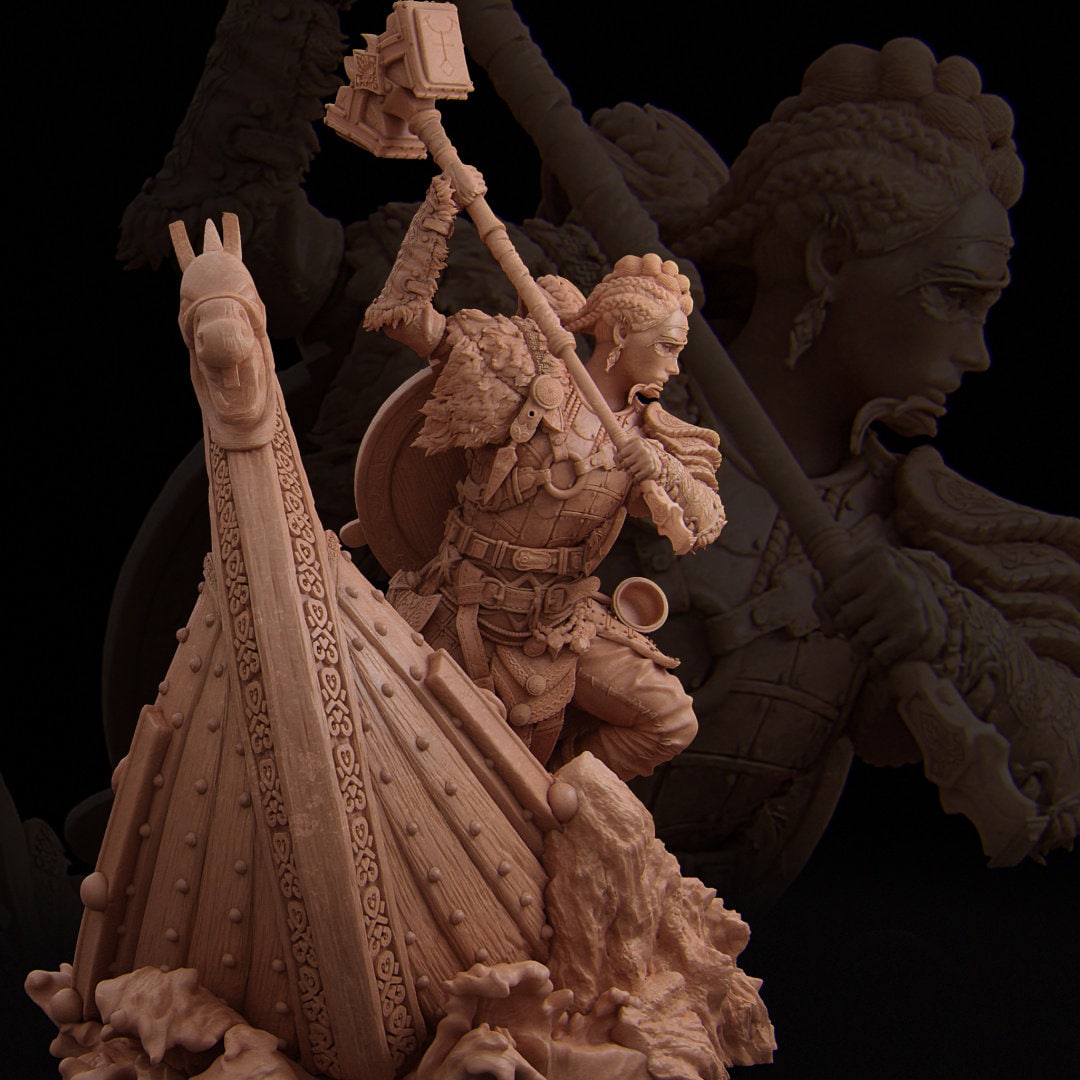 Thyra the Conqueror 8K D&d/pathfinder 32mm 75mm 100mm Miniature ...