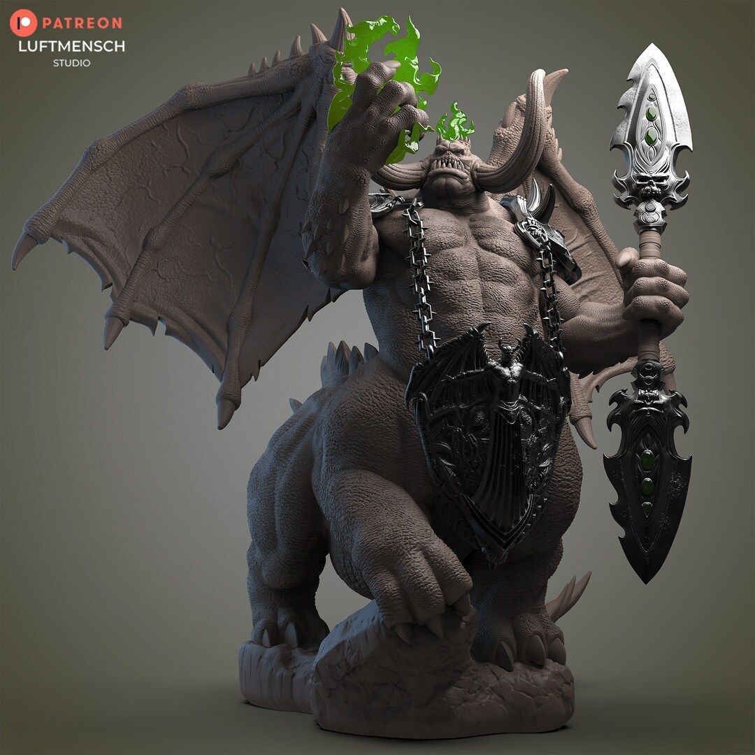 Mannoroth Pit Lord Warcraft 8K D&d/pathfinder 75mm 100mm Miniature Figurine by LUFTMENSCH - Etsy