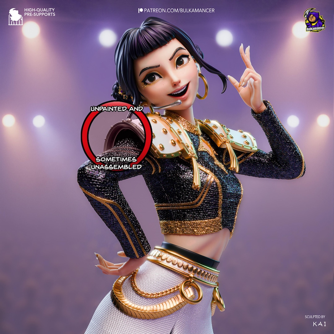 Zoey Kpop Demon Hunters Gold Outfit Anime Cartoons 8K 1/10th 1/12th ...