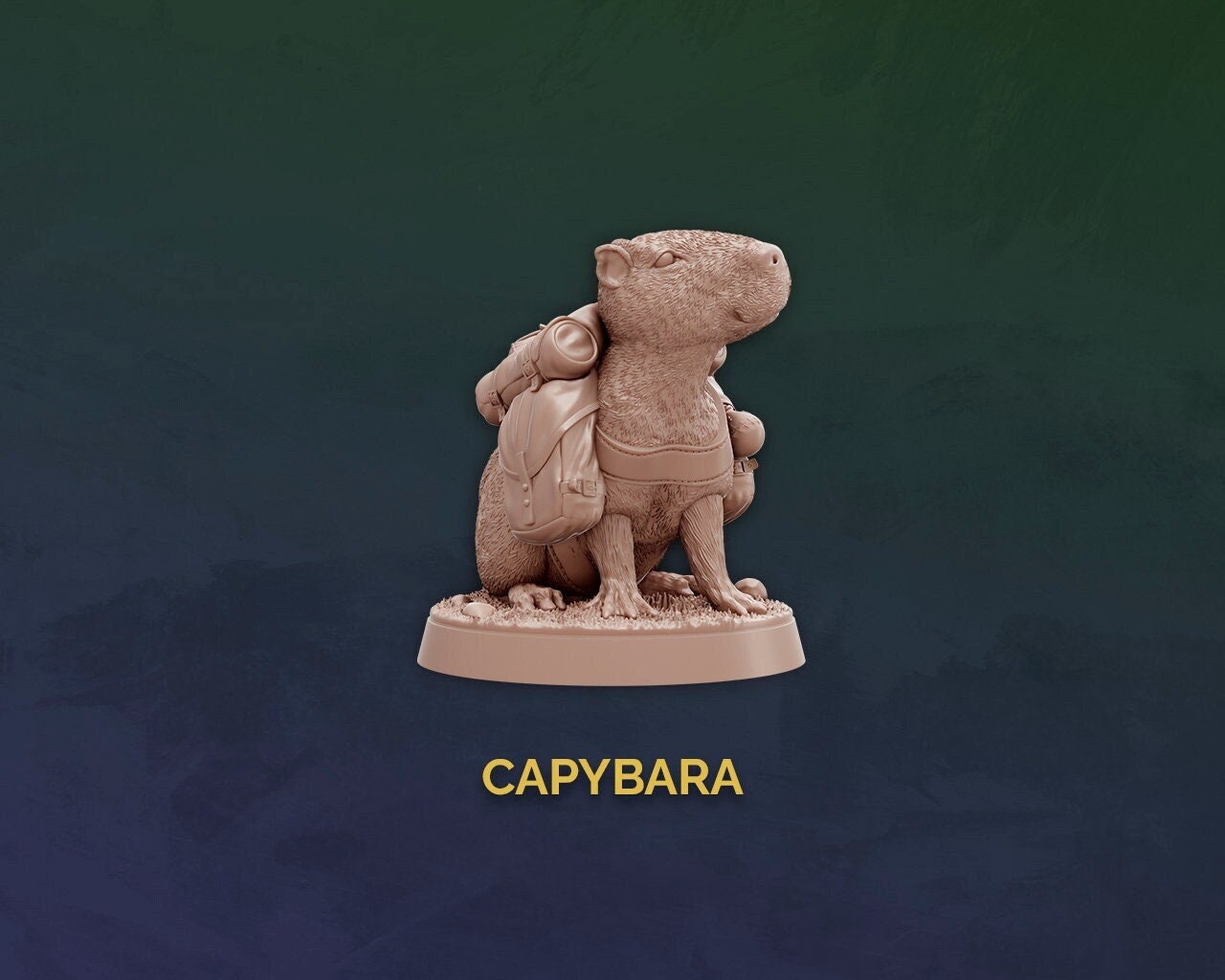 Cute Capybara Pack Companion Animal D&d/pathfinder 32mm 75mm Miniature ...