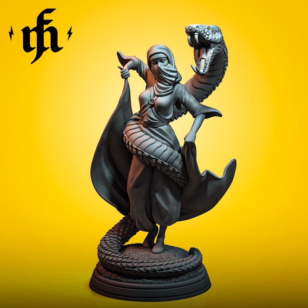Aya Human Female Snake Dancer 8K D&d/pathfinder 32mm 75mm Miniature ...