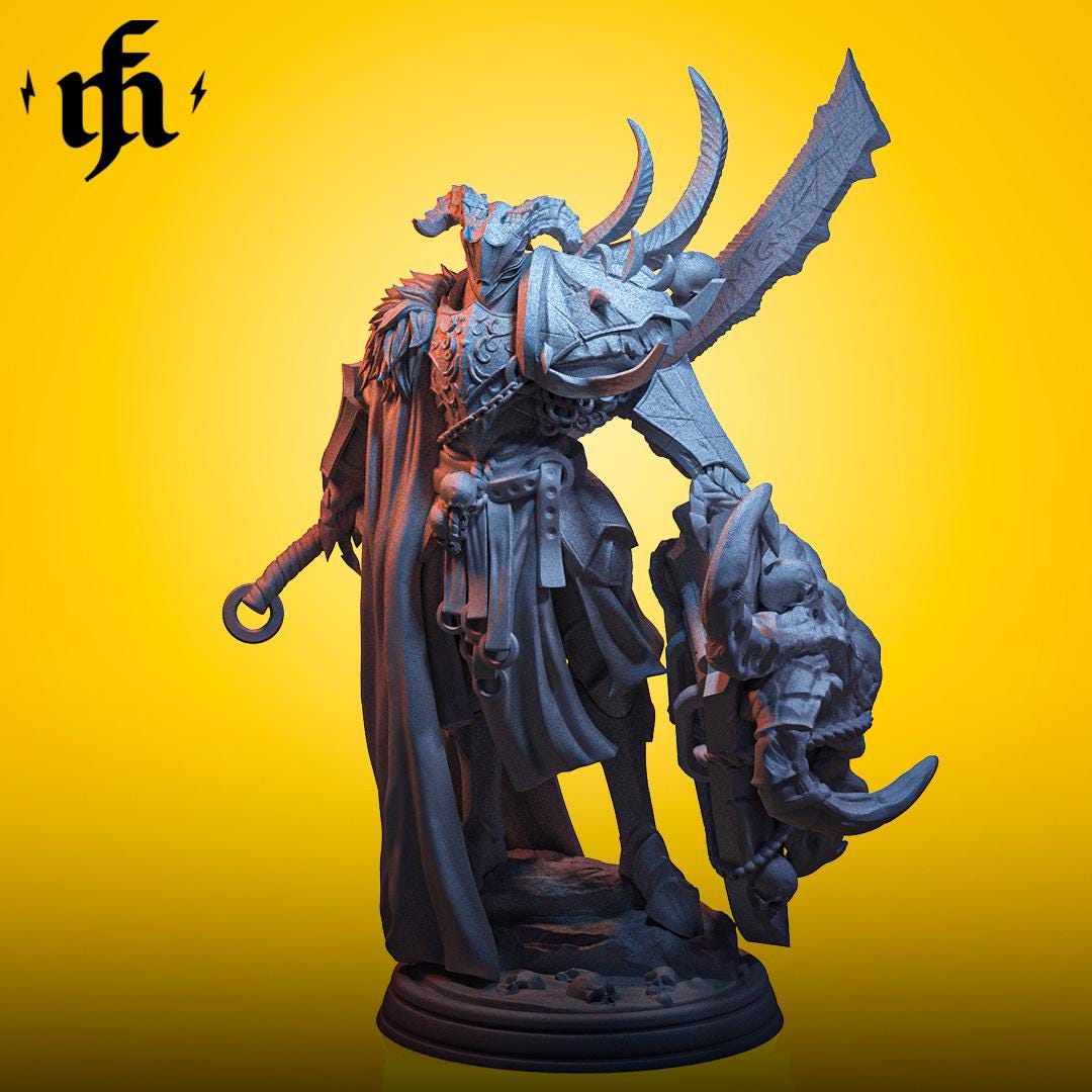 Cursed Lord Valak Male Dark Knight 8K D&d/pathfinder 32mm 75mm ...