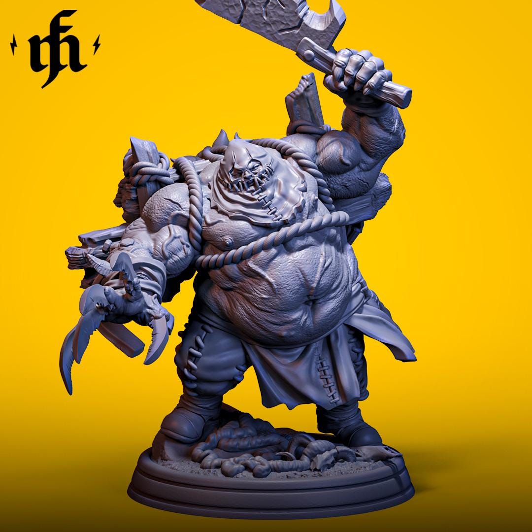 Gutfury Butcher 8K D&d/pathfinder 32mm 75mm 100mm Miniature | TTRPG ...