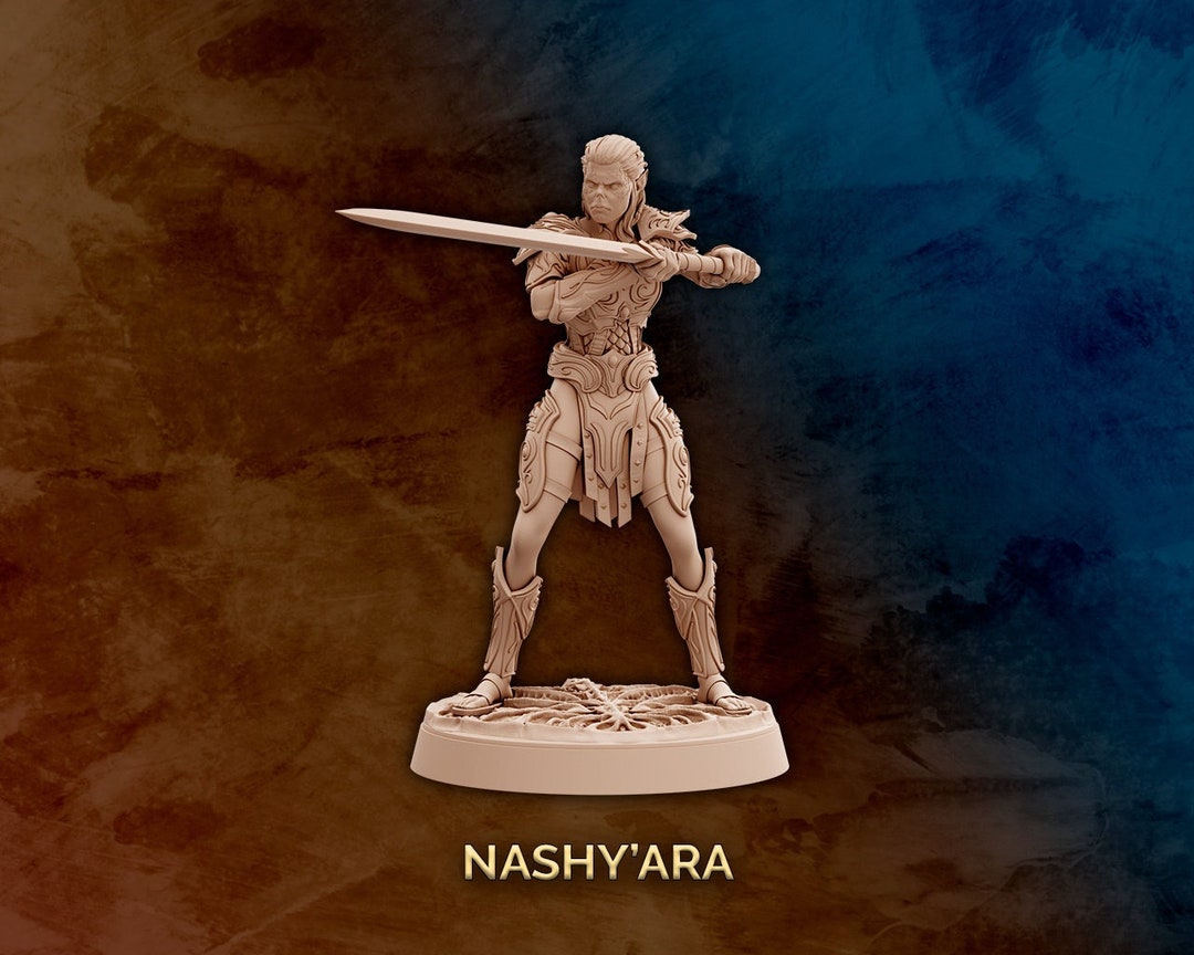 Nashy'ara Githyanki Fighter 8K D&d/pathfinder 32mm 75mm 100mm Miniature ...