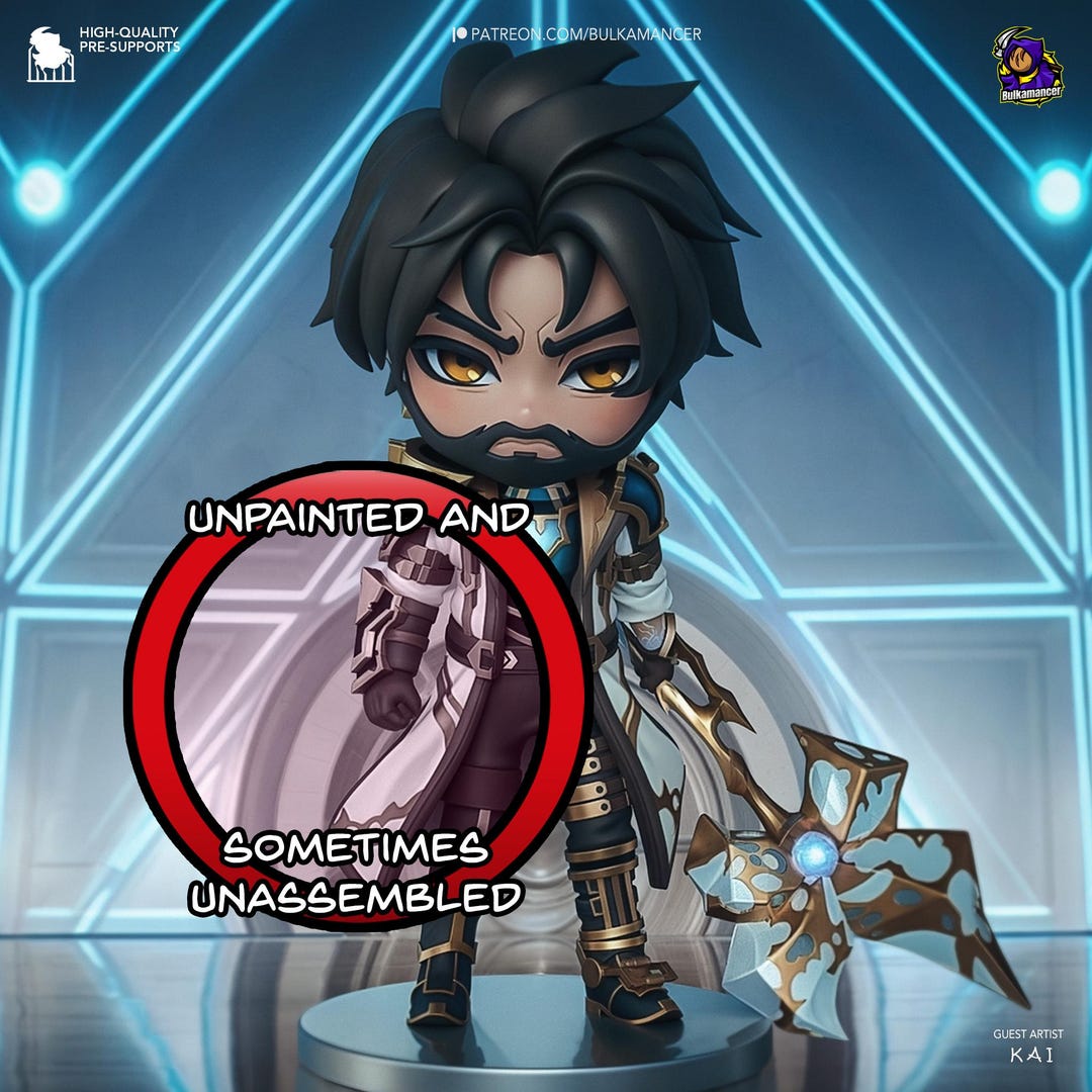 UNPAINTED Jayce Chibi Arcane League of Legends 8K D&d/pathfinder 100mm ...