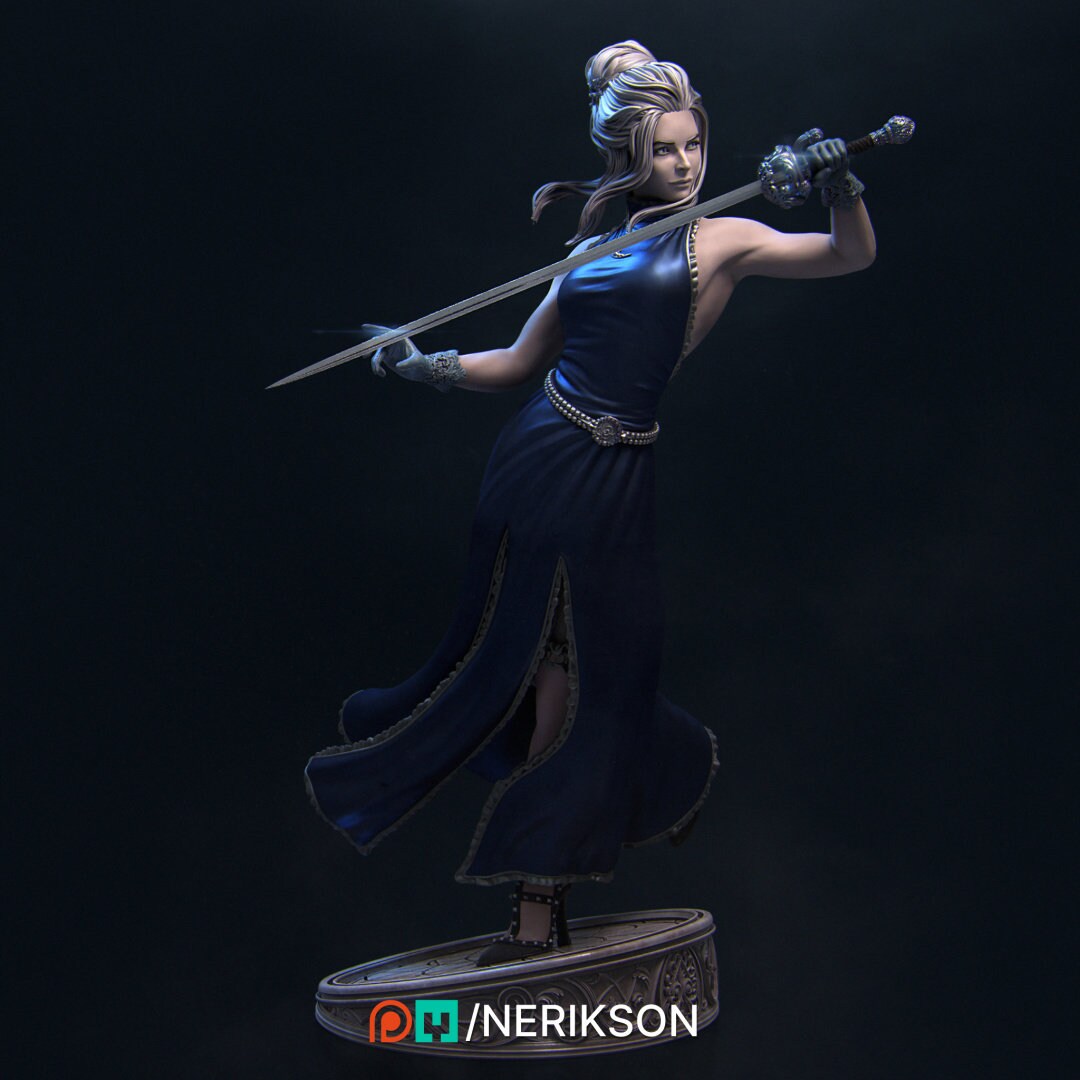 Luna the Moonlight Fencer 8K D&d/pathfinder 32mm 75mm 100mm Miniature ...