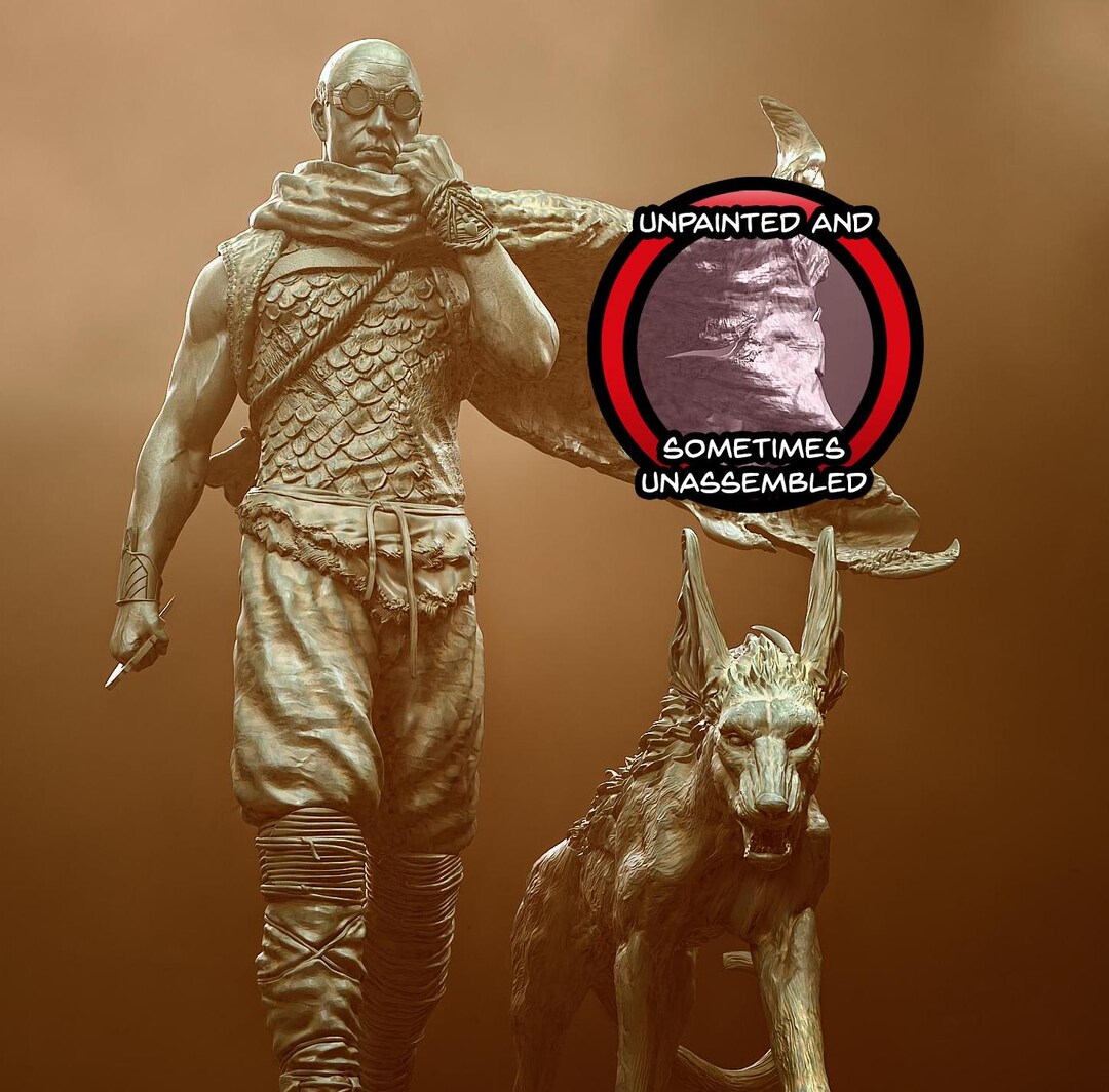 Riddick and Jackal Chronicles of Riddick Pitch Black 8K Scifi 75mm 1 ...