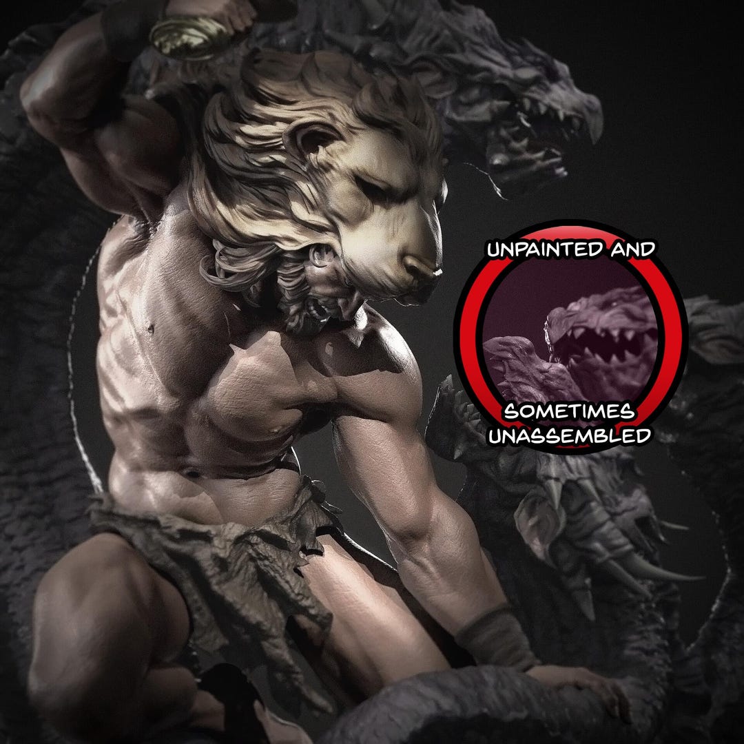 Heracles and the Hydra Greek Mythology 8K D&d/pathfinder 75mm 1/12th ...