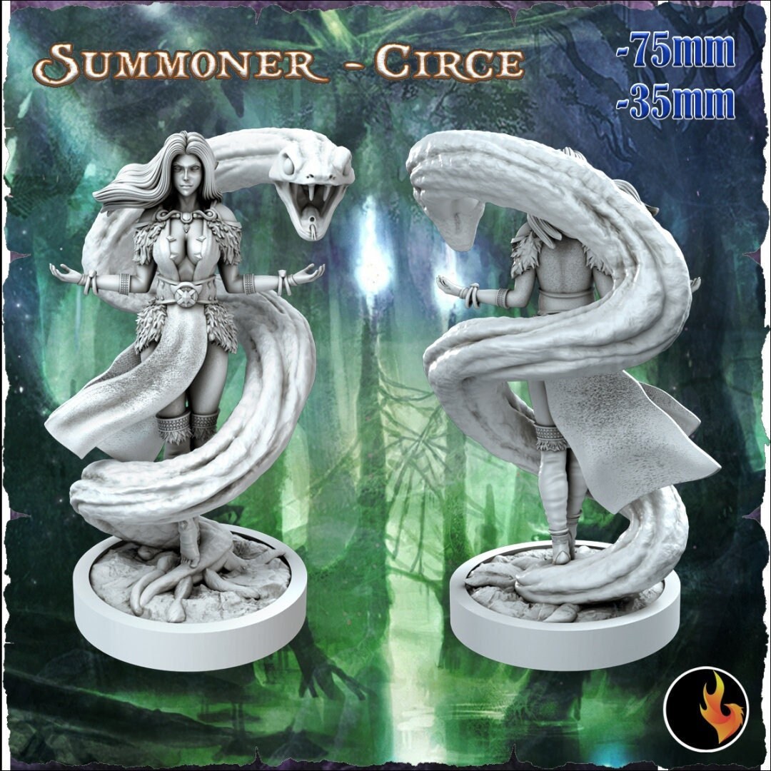 Circe Summoner Elf Female 8K D&d/pathfinder 32mm 75mm 100mm Miniature ...