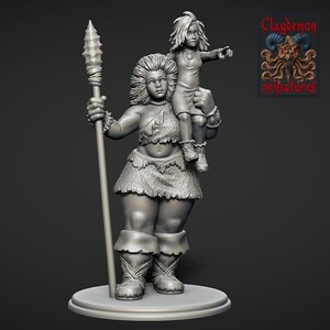 Prehistoric Sisters 8K D&d/pathfinder 32mm 75mm Miniature | TTRP Model | by Clay Demon - Etsy