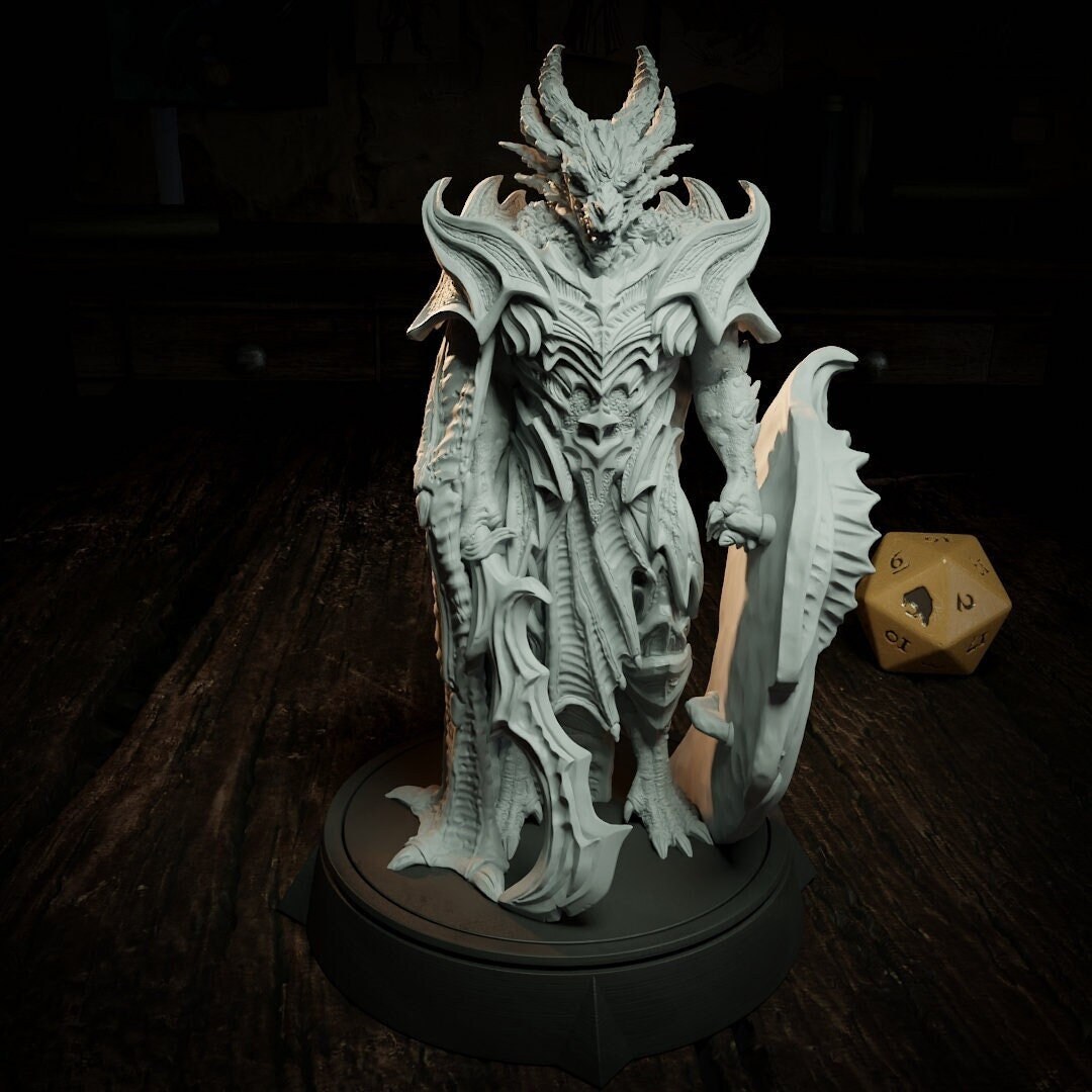 Drazhur Dragonkin Hero D&d/pathfinder 32mm 75mm Miniature | TTRPG Model ...
