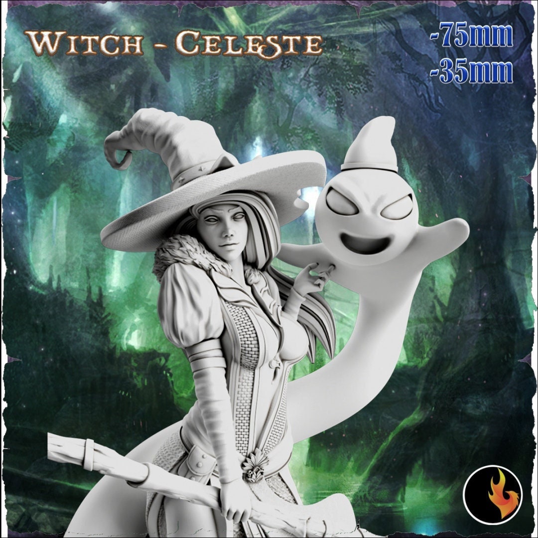 Celeste Witch Human Female 8K D&d/pathfinder 32mm 75mm Miniature ...