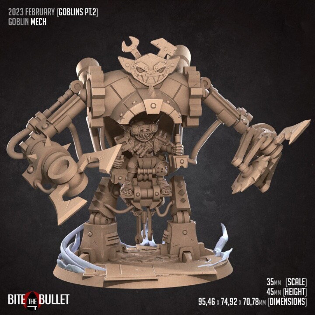 Goblin Mech D&d/pathfinder 32mm 75mm Miniature TTRPG Model Goblins P2 ...